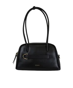 COCCINELLE Top Handle Shoulder Bag With Logo Detail - Black