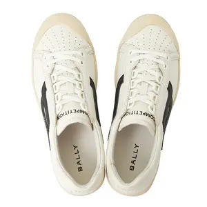 Bally Low-top Round-toe Sneakers With "competition" Detailing - White