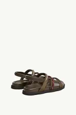 Moncler Vera Isla Leather Sandals - Brown