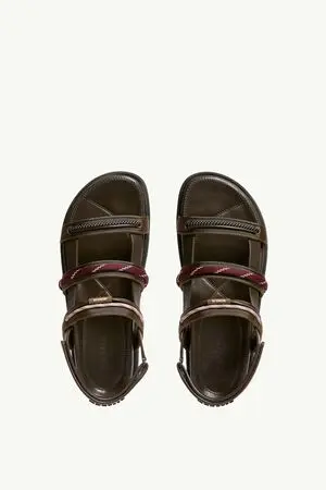 Moncler Vera Isla Leather Sandals - Brown