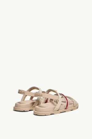 Moncler Vera Isla Strappy Flat Sandals - Light Beige