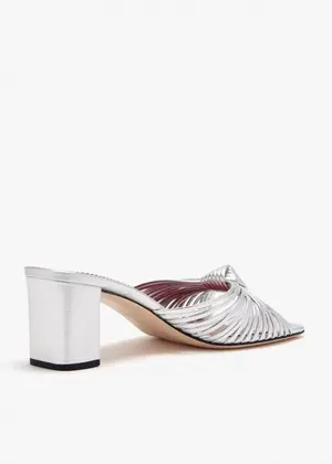 Valentino Garavani Annet Slide Sandals In Laminated Nappa 60mm