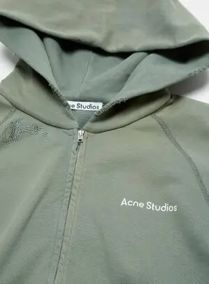 Acne Studios Long-sleeved Zip Hoodie - Slate Grey