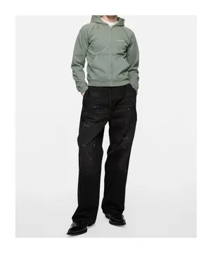 Acne Studios Long-sleeved Zip Hoodie - Slate Grey