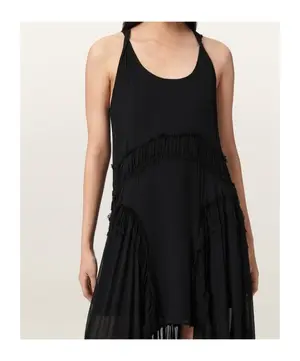 ALLSAINTS Dorina Ruffled High-low Maxi Dress - Black