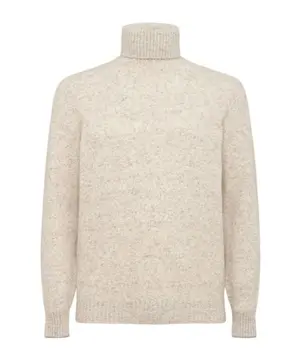 Brunello Cucinelli Alpaca Blend Knit Turtleneck Sweater - Gray