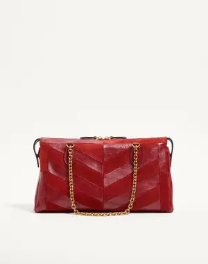 Valentino Garavani Panthea Chevron Motif Medium Shoulder Bag - Red