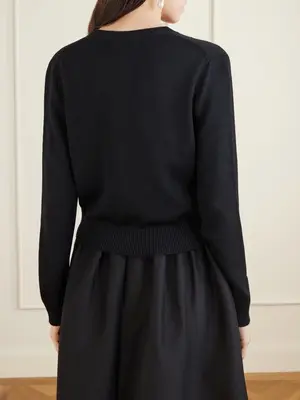 Erdem Embellished Merino Wool Cardigan