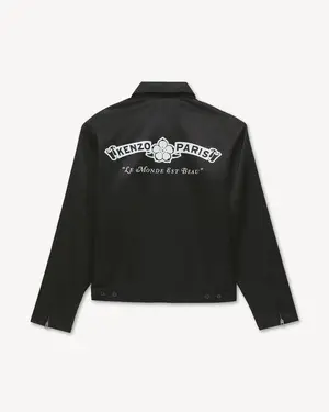 Kenzo Emblem Zip Up Coach Jacket In Coated Nylon