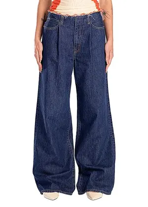 SLVRLAKE Belt Loop Pleated Wide-leg Jeans