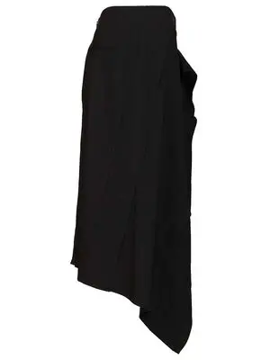 Bottega Veneta Asymmetrical Ruffled Midi Skirt