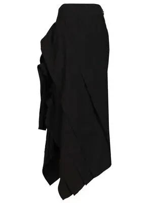 Bottega Veneta Asymmetrical Ruffled Midi Skirt