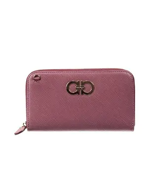 FERRAGAMO Logo Zipper Wallet - Red
