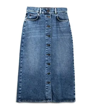 Max Mara Denim Midi Skirt With Belt Loops