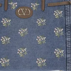 Valentino Garavani Vlogo Signature Embroidered Shoulder Bag - Gray