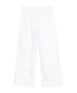 D.exterior Elastic Waist Wide Leg Cropped Pants