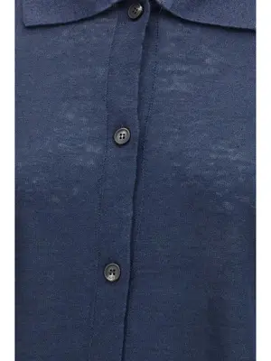Max Mara Collared Buttoned Cardigan - Blue