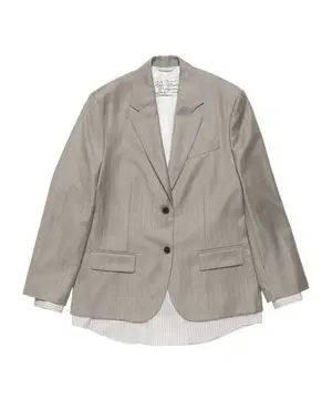 Acne Studios Pinstripe-pattern Layered Blazer - Warm Gray