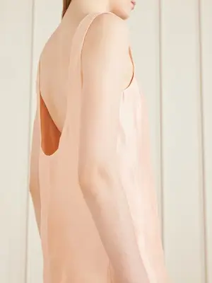 Khaite Parker Satin-twill Tank - Peach