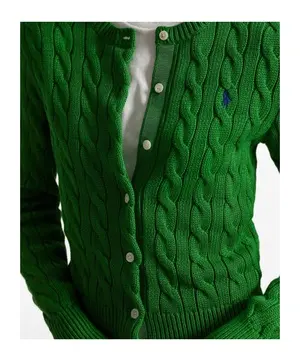 Polo Ralph Lauren Cable Knit Buttoned Cardigan - Green