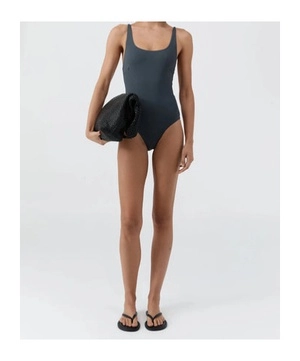 ST. AGNI Sleeveless One-piece Swimsuit - Graphite