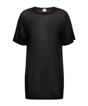 TOTEME Lyocell Blend Knit T-shirt - Black
