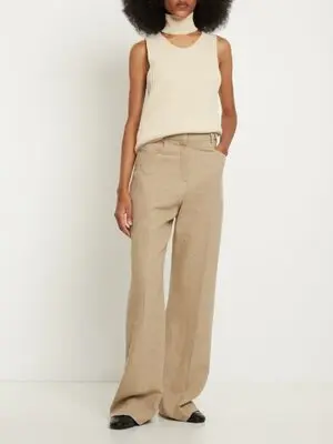JIL SANDER Rib Knitted Vest With Detachable Collar