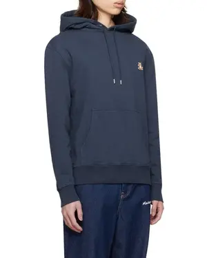 Maison Kitsuné Bold Fox Head Patch Drawstring Hoodie - Blue