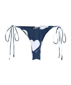 Jacquemus Triangle Bikini Bottoms With Heart Print - Blue