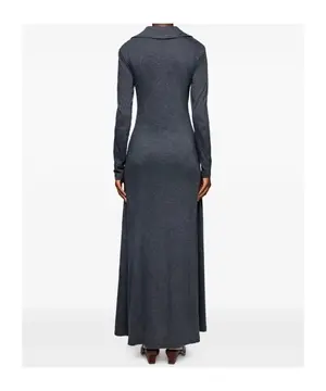 GANNI Tie-front Jersey Maxi Dress - Phantom Black