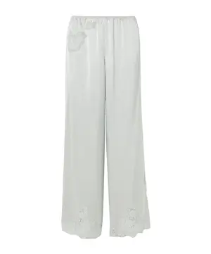 DÔEN Lavon Lace-trimmed Wide-leg Pants - White