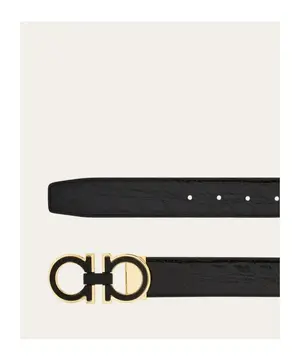 FERRAGAMO Gancini Adjustable Belt - Black