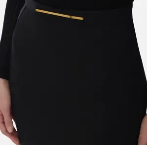 Elisabetta Franchi Pencil Skirt With Golden Metal Accessory
