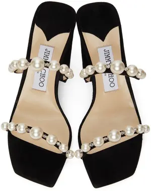 JIMMY CHOO Amara 85mm Embellished Pearl Sandals