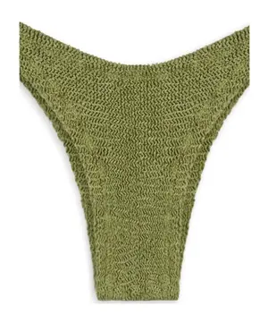 REINA OLGA Ginny Textured Bikini Briefs - Green