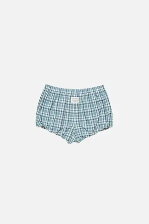 Acne Studios Plaid Bubble Shorts - Blue/white