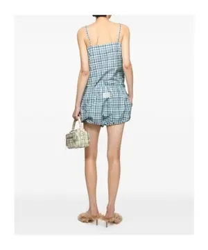 Acne Studios Plaid Bubble Shorts - Blue/white