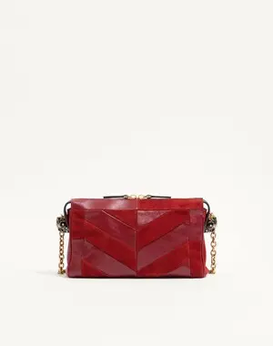Valentino Garavani Panthea Chevron Patterned Small Shoulder Bag - Red