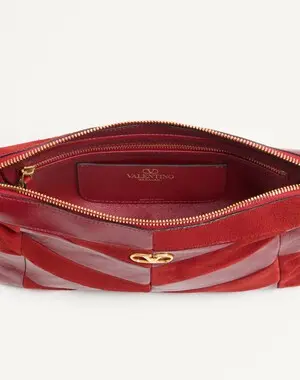 Valentino Garavani Panthea Chevron Patterned Small Shoulder Bag - Red