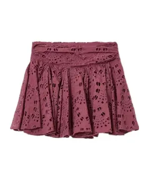 ALLSAINTS Dotty Broderie-anglaise Flared Mini Skirt - Raspberry Pink