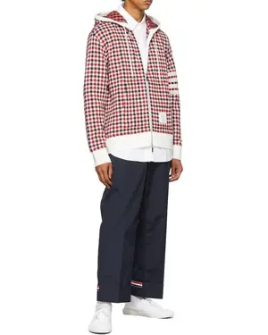 Thom Browne 4-bar Checkered Hoodie - Multi-color