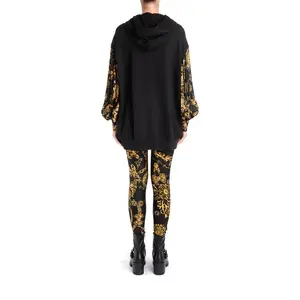 Versace Logo Print Balloon Sleeve Hoodie