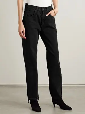 SLVRLAKE London Paneled Straight-leg Jeans - Black