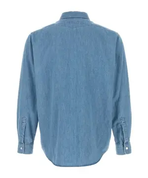 JIL SANDER Treated Denim Shirt - Blue