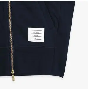 Thom Browne Engineered 4-bar Zip-up Hoodie - Black