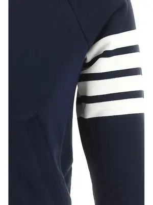Thom Browne Engineered 4-bar Zip-up Hoodie - Black