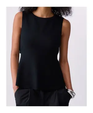 Liu Jo Sleeveless Round Neck Top With Back Bow Detail