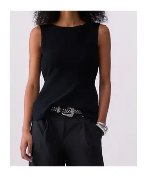 Liu Jo Sleeveless Round Neck Top With Back Bow Detail