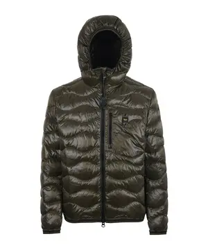 BLAUER. Hooded Puffer Jacket With Zipper Closure - Black