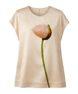 Simone Rocha Floral Print Round Neck Top